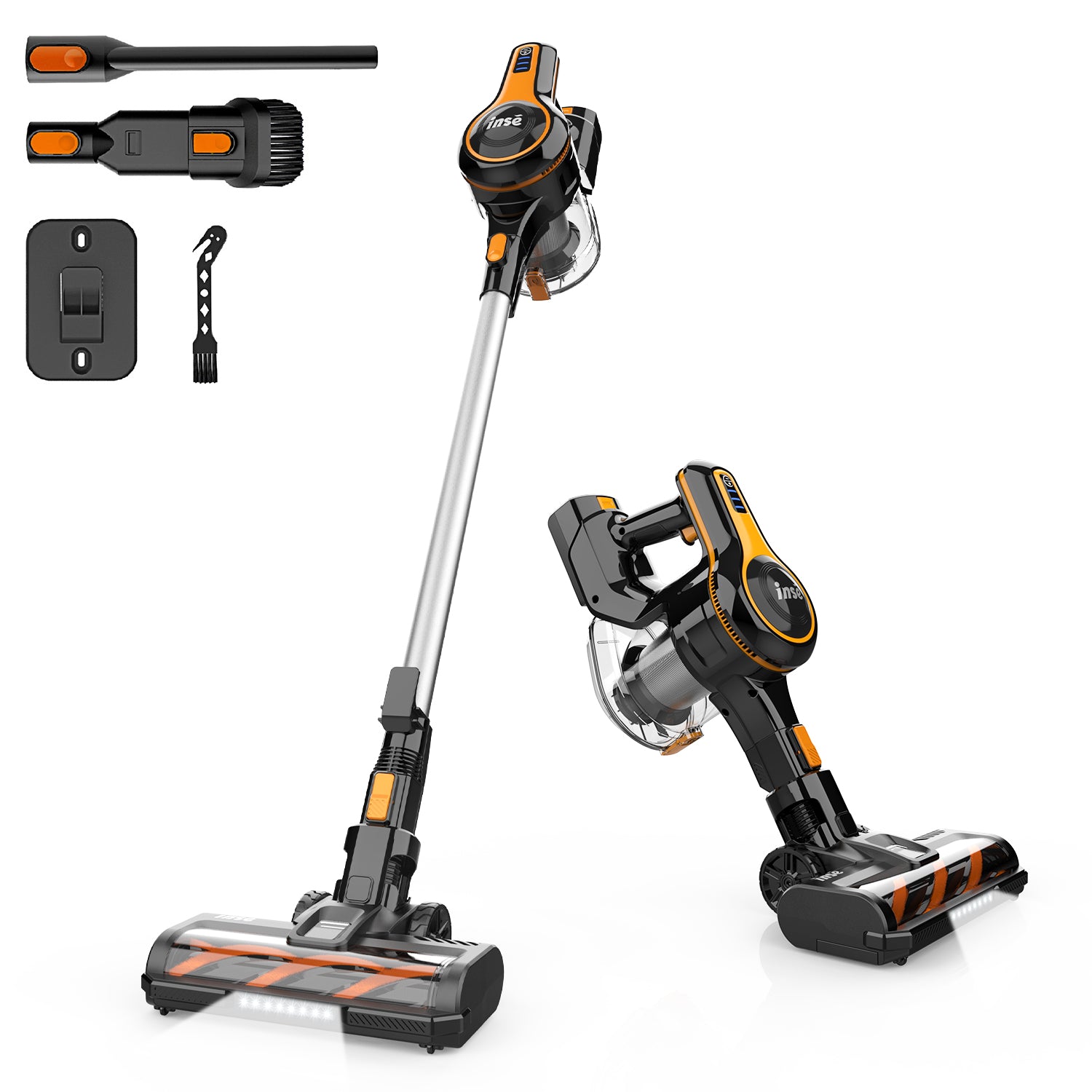 INSE Cordless Vacuum Cleaner, 30kPa 300W Stick Vacuum up to 45min Runt ...